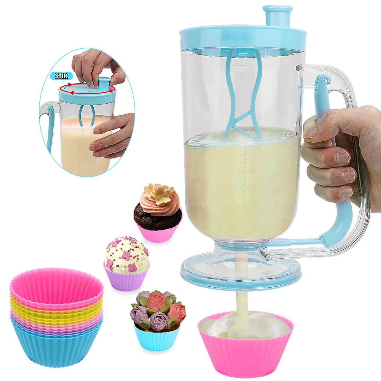 Amazon.com: Yummy Sam Pancake Batter Dispenser with Squeeze Handle ...