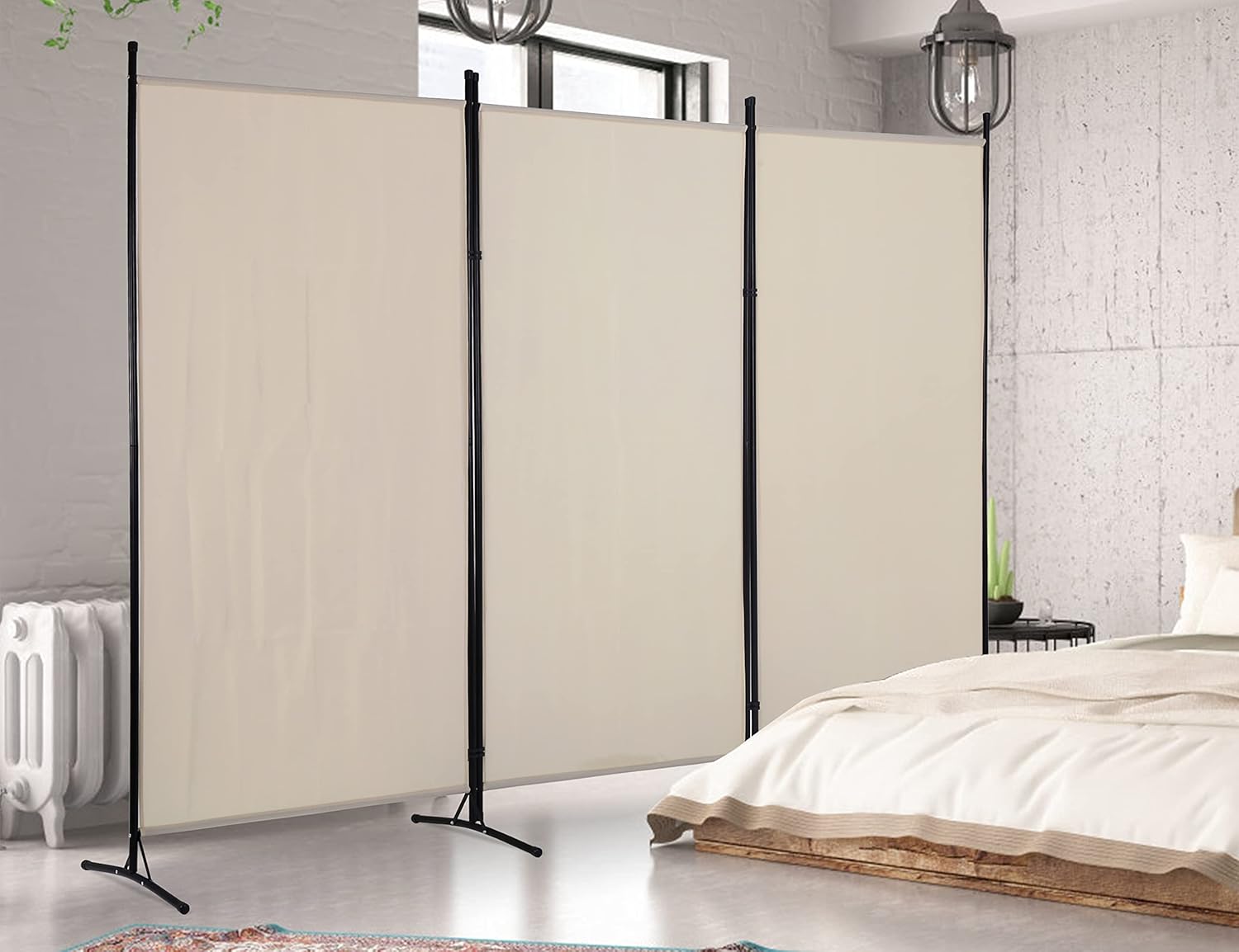 Amazon.com: Room Divider, 3 Panel Portable Privacy Screen with Metal ...