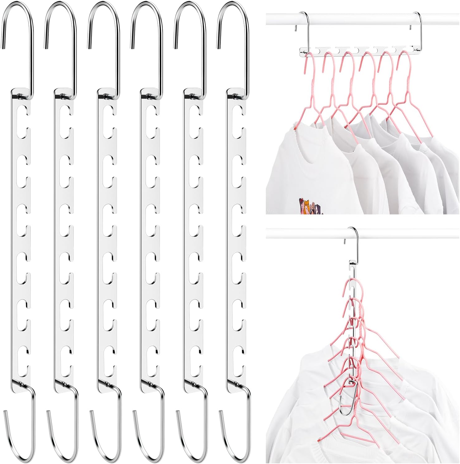 Amazon.com: 6Pcs Space Saving Hangers, Magic Hangers Space Saving ...