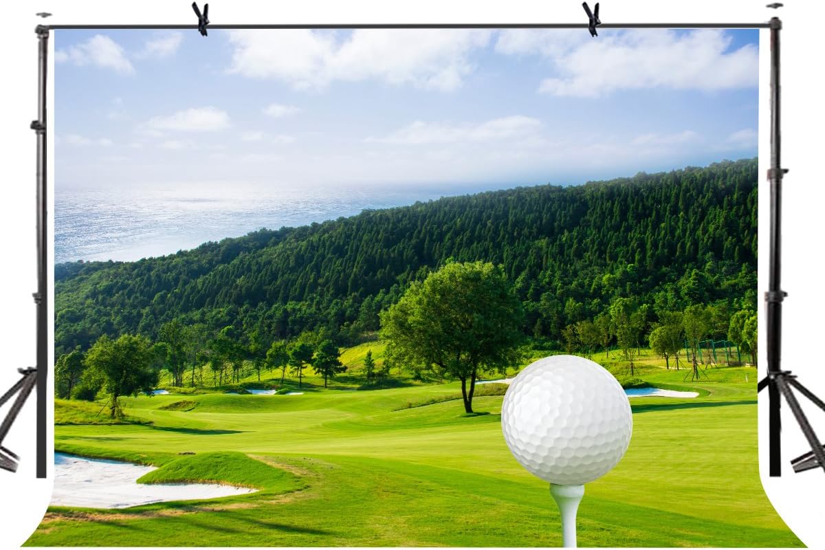 Amazon.com : BELECO 7x5ft Fabric Golf Course Backdrop - Green Grass ...