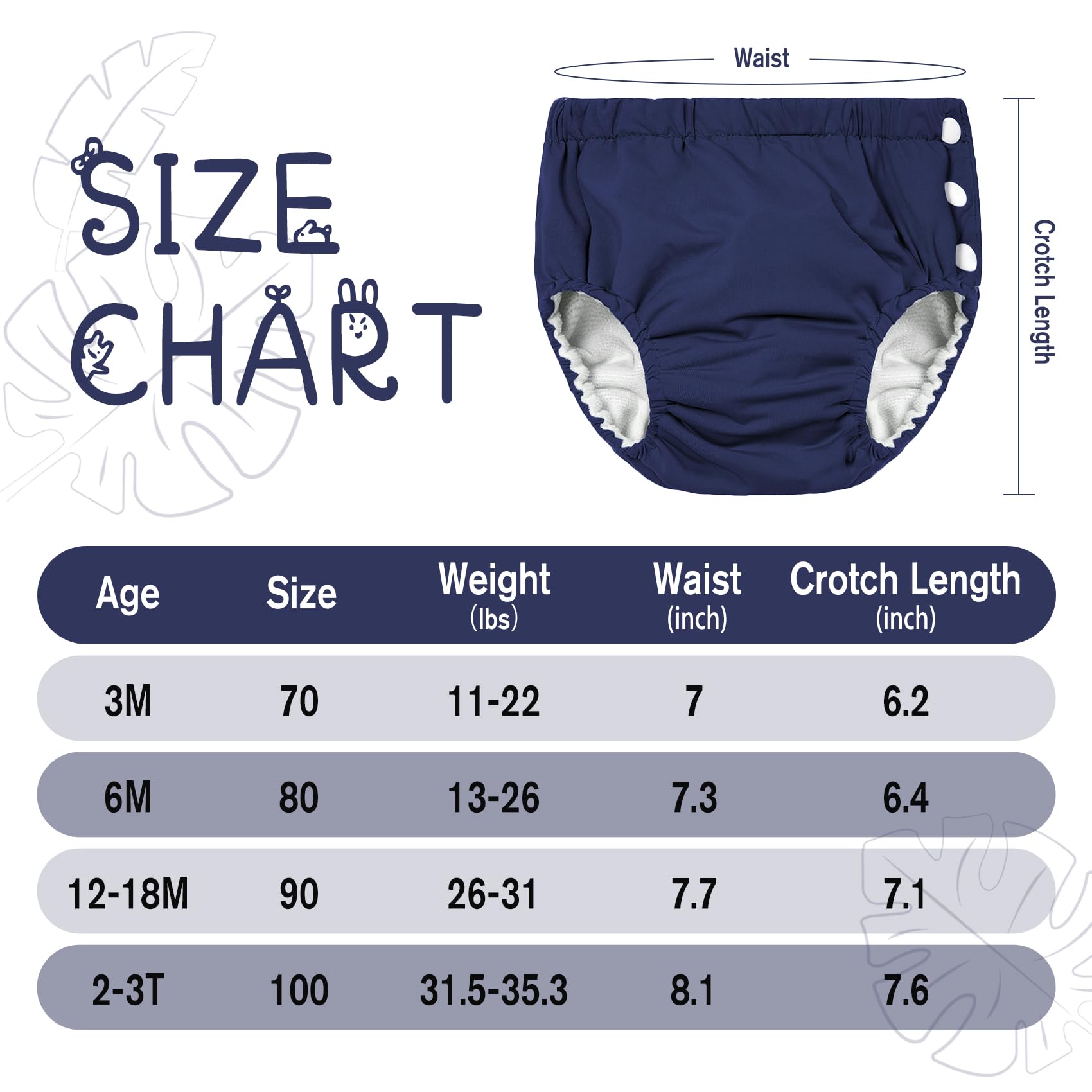 Snapklik.com : Reusable Swim Diapers Washable Baby Swim Diaper Unisex ...