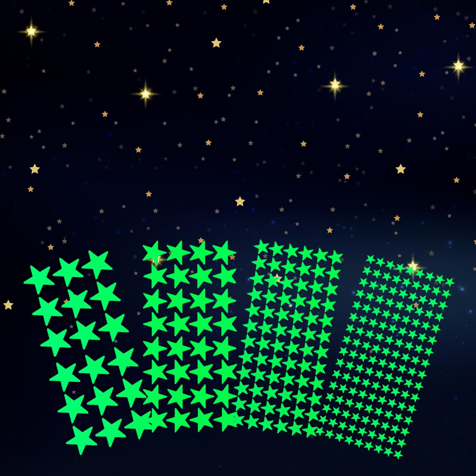 Amazon.com: MOJOTORY Glow in The Dark Star Stickers, Bright and Lasting ...