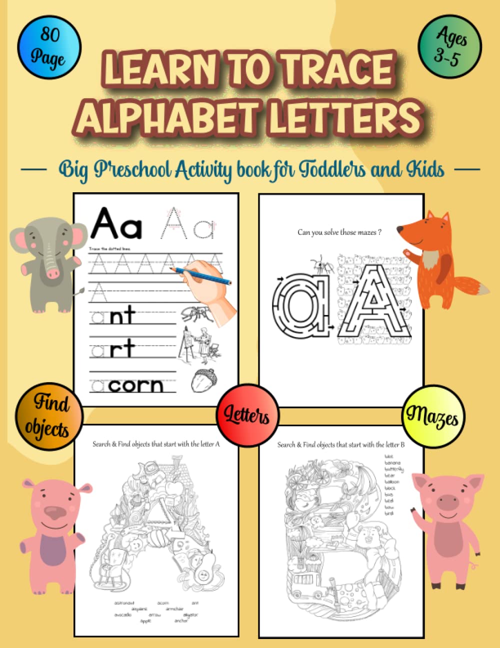 Learn to Trace Alphabet Letters: Big Preschool Activity book for ...