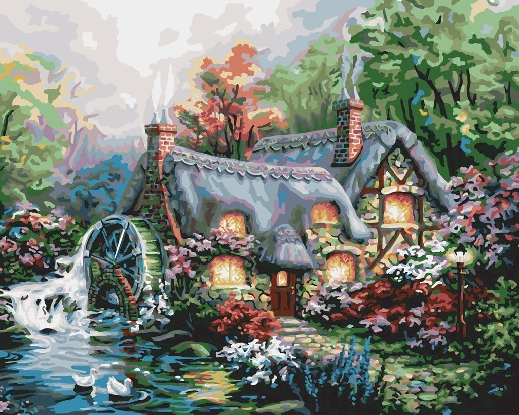 Amazon.com: Plaid Creates Paint by Number Kit (16 by 20-Inch), Cottage Mill