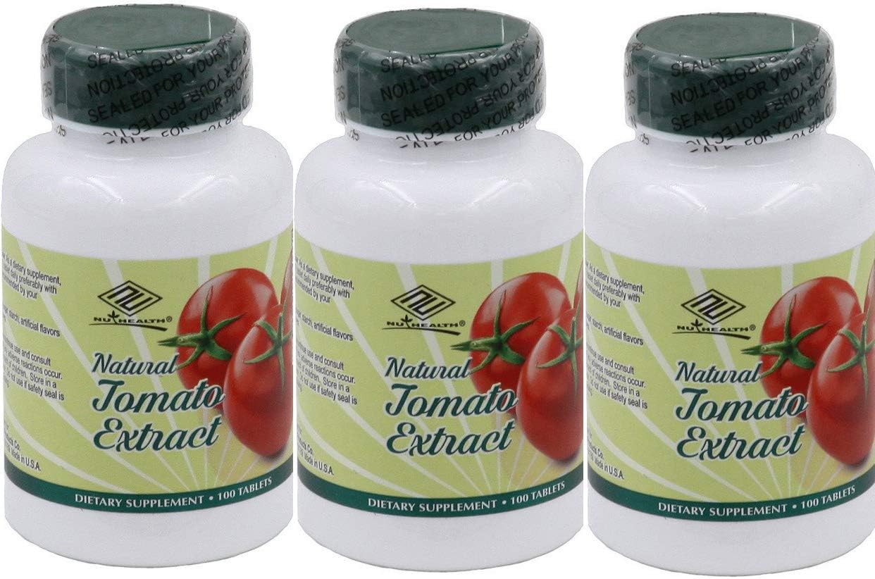 Amazon.com: 3 Packs Natural Tomato Extract w/ Lycopene (100 Tablets ...