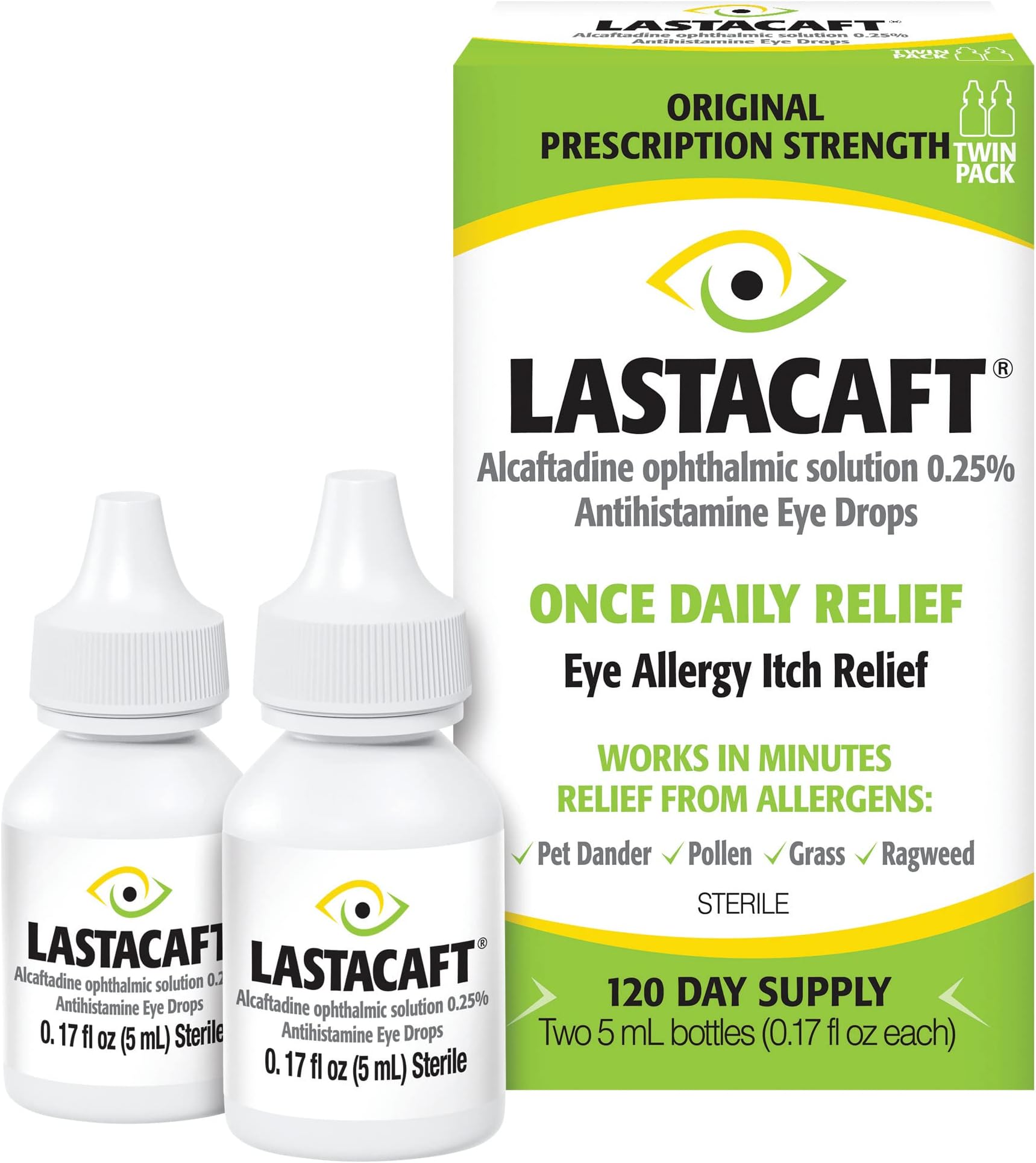Amazon.com: LASTACAFT Once Daily Eye Allergy Itch Relief Drops, (2 ...