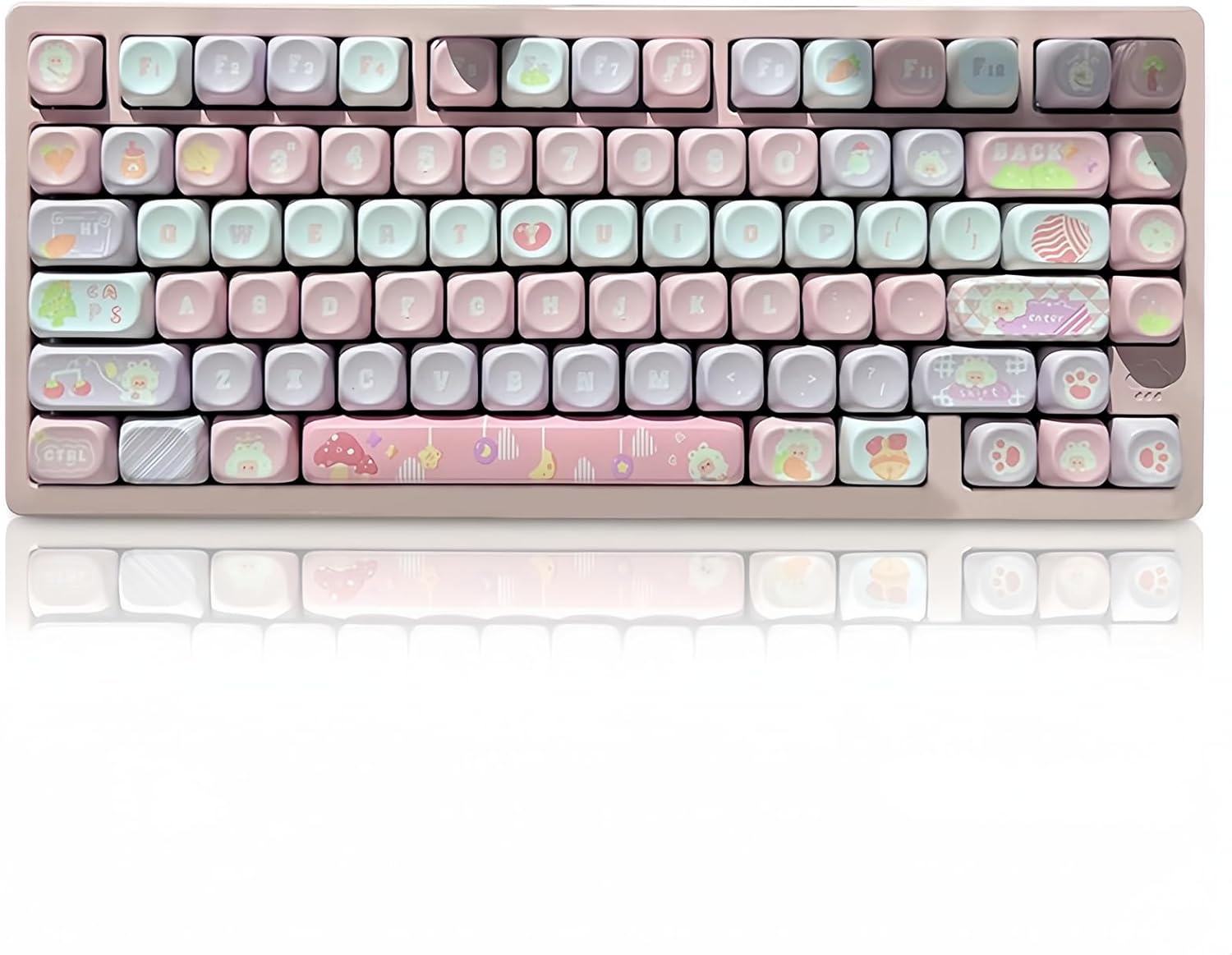 Amazon.com: ZMX Cute MOA Keycaps,Gradient Pink Kawaii Round Keycaps ...