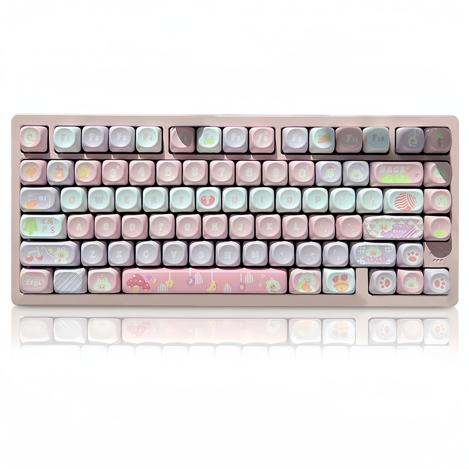 Amazon.com: ZMX Cute MOA Keycaps,Gradient Pink Kawaii Round Keycaps ...