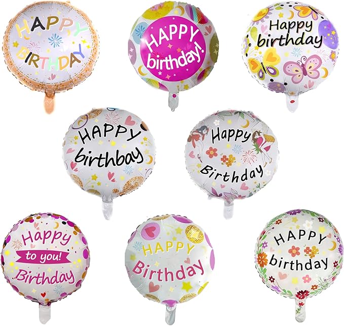 Amazon.com: 32 PCS Happy Birthday Party Aluminum Foil Balloons - 18 ...