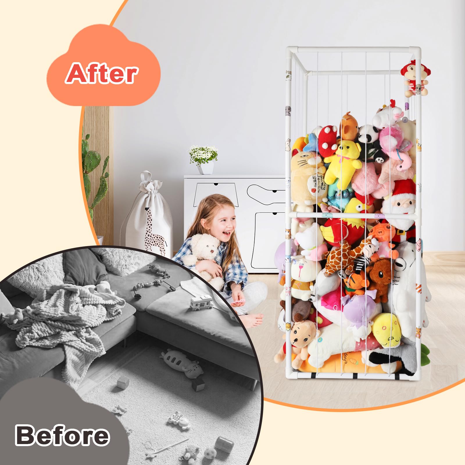 Aichozo Extra Large Stuffed Animal Storage for Corner Organizer,Premium ...