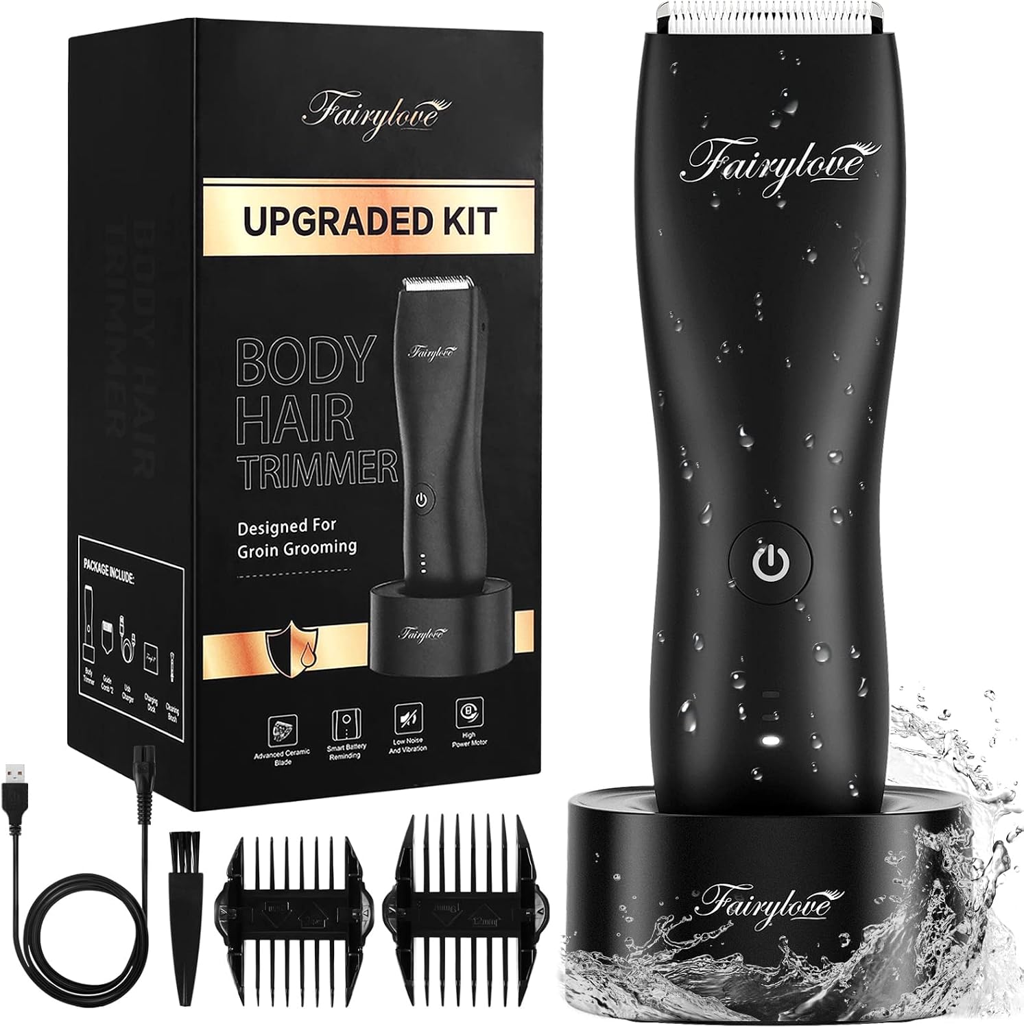 Electric Groin Body Hair Trimmer Ball Trimmer for Men USB Recharge Dock ...