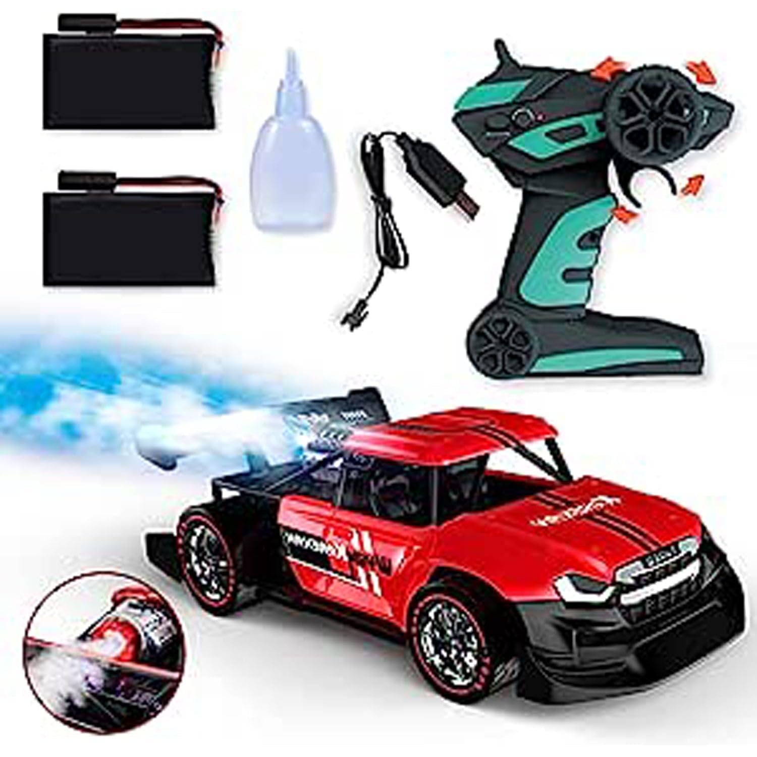 Buy Fitto Fast Remote Control Car with Smoke Water Spray, LED Lighting ...