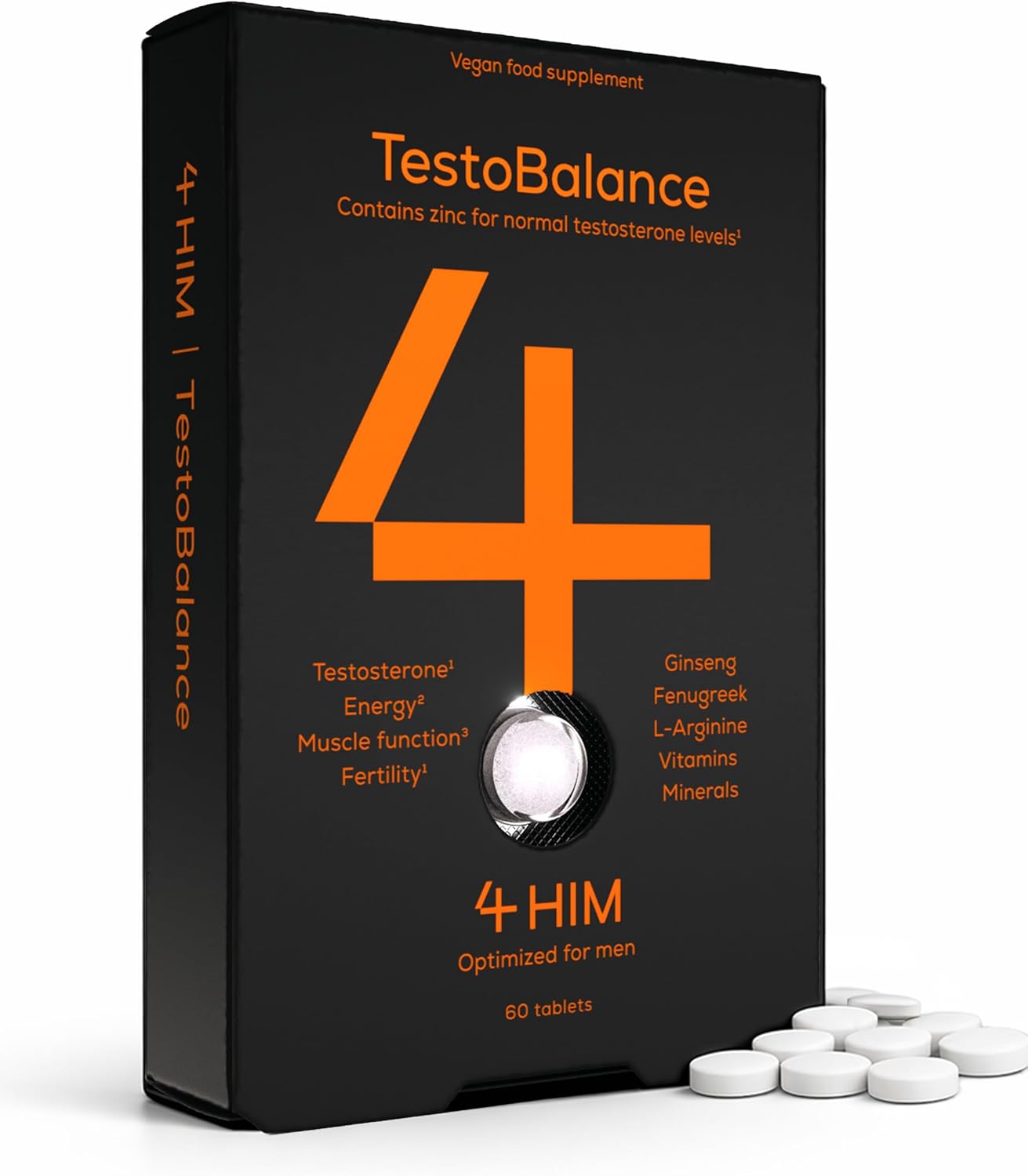 4 HIM TestoBalance - Testosterone Supplements for Men - with Zinc ...