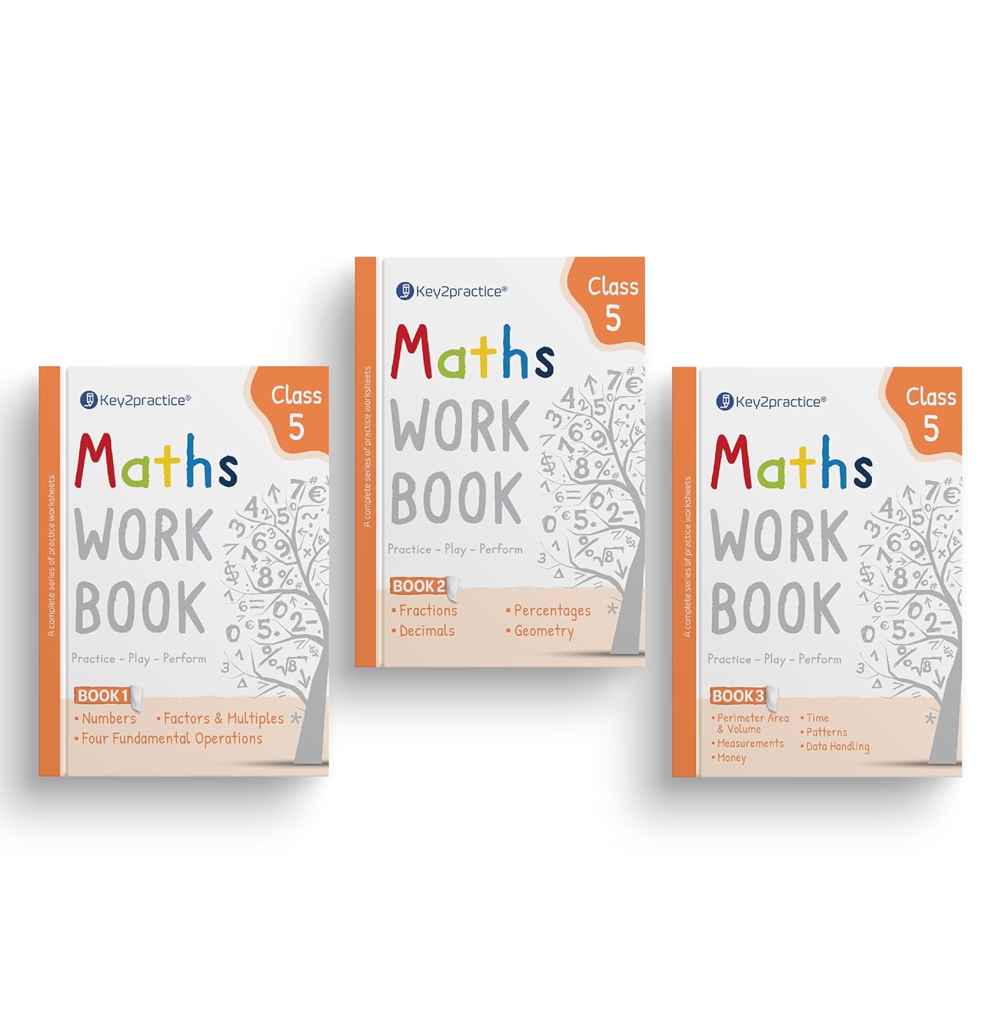 Key2Practice Maths Workbook For Class 5 (Set of 3) : Combo of (Numbers ...