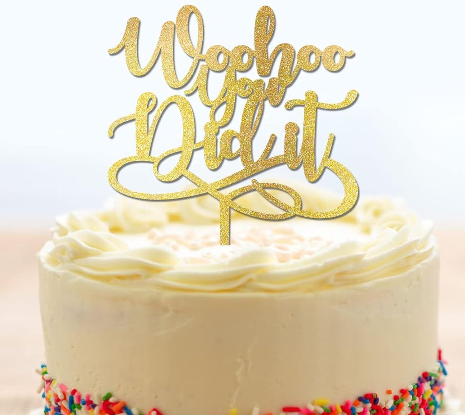 Amazon.com: Graduation Woohoo You Did It Cake Toppers wooden Gold ...