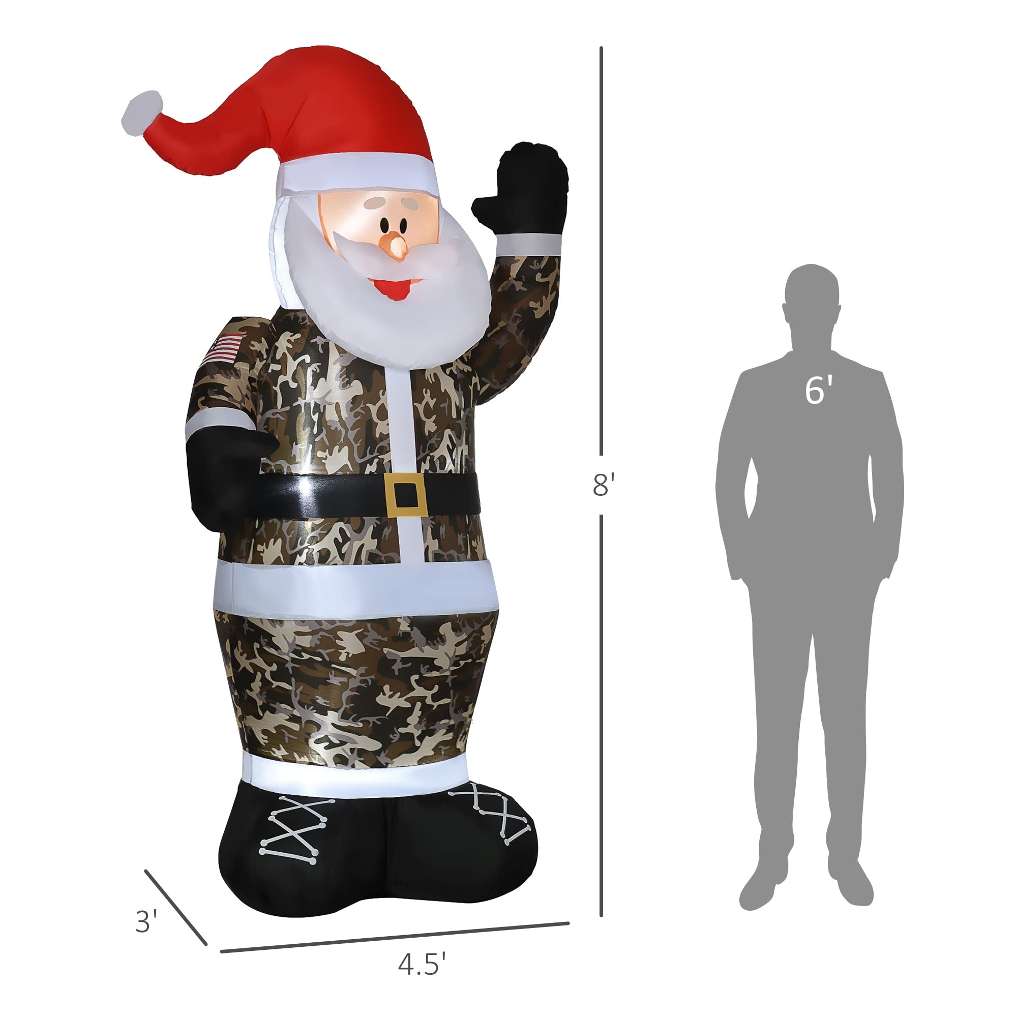 Snapklik.com : HOMCOM 8 Christmas Inflatables Outdoor Decorations Santa ...