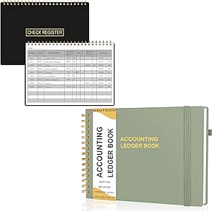 Amazon.com : HAUTOCO Black Check Registers for Personal Checkbook and ...