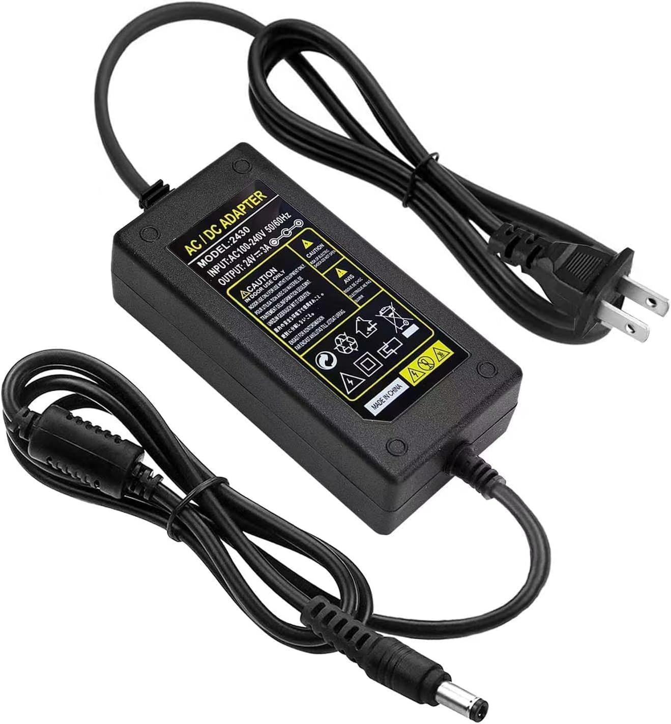Amazon.com: 24V Power Supply DC 24 Volt 3A AC Adapter 100-240V AC/DC ...