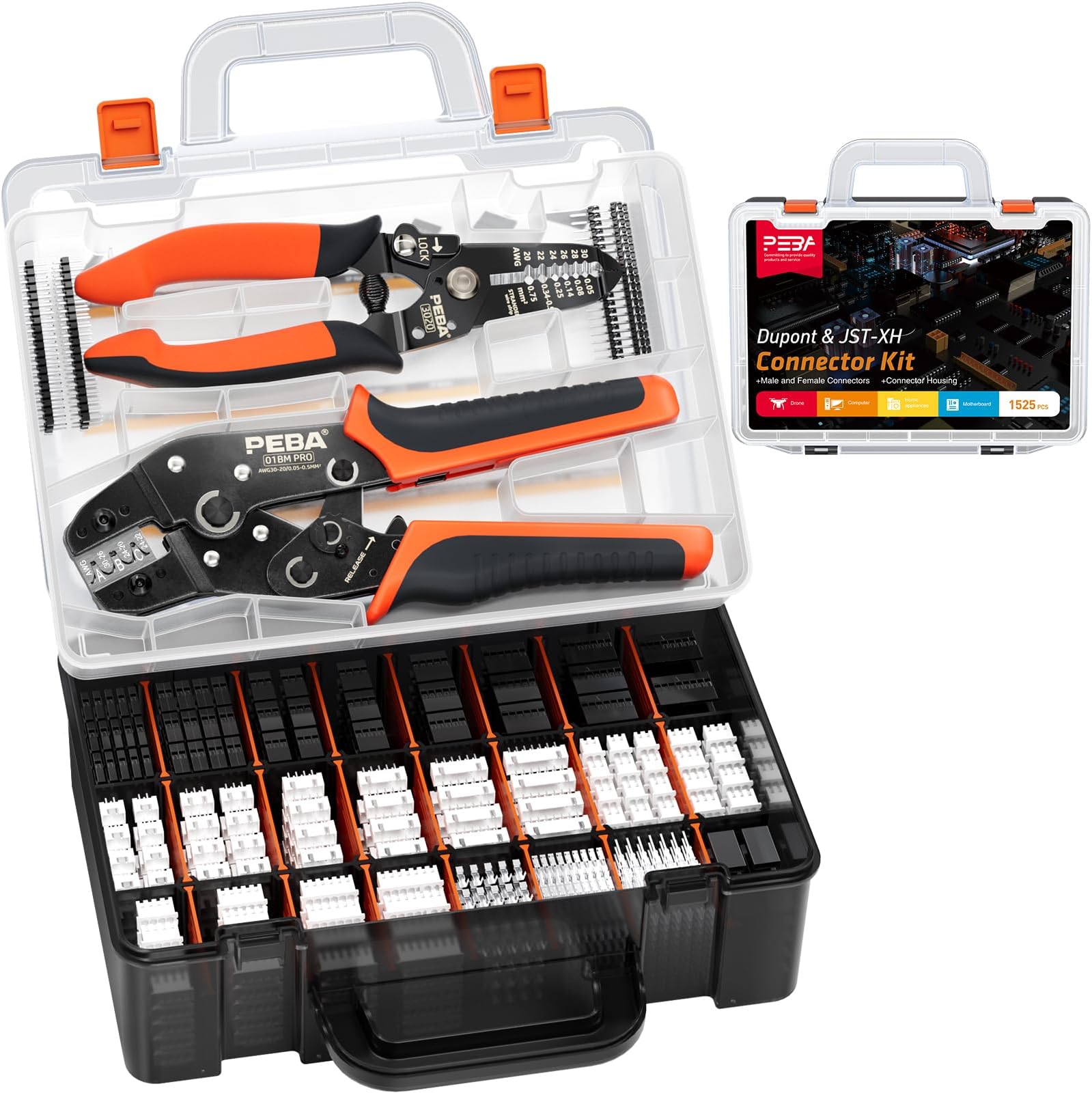 Estmoon Crimpzange Dupont Stecker Set, 1550 PCS 2,54mm Dupont ...