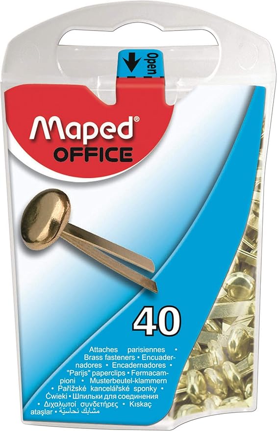 Maped 330011 Round Head Paper Fasteners Brass, 5/8 : Amazon.ca: Office ...