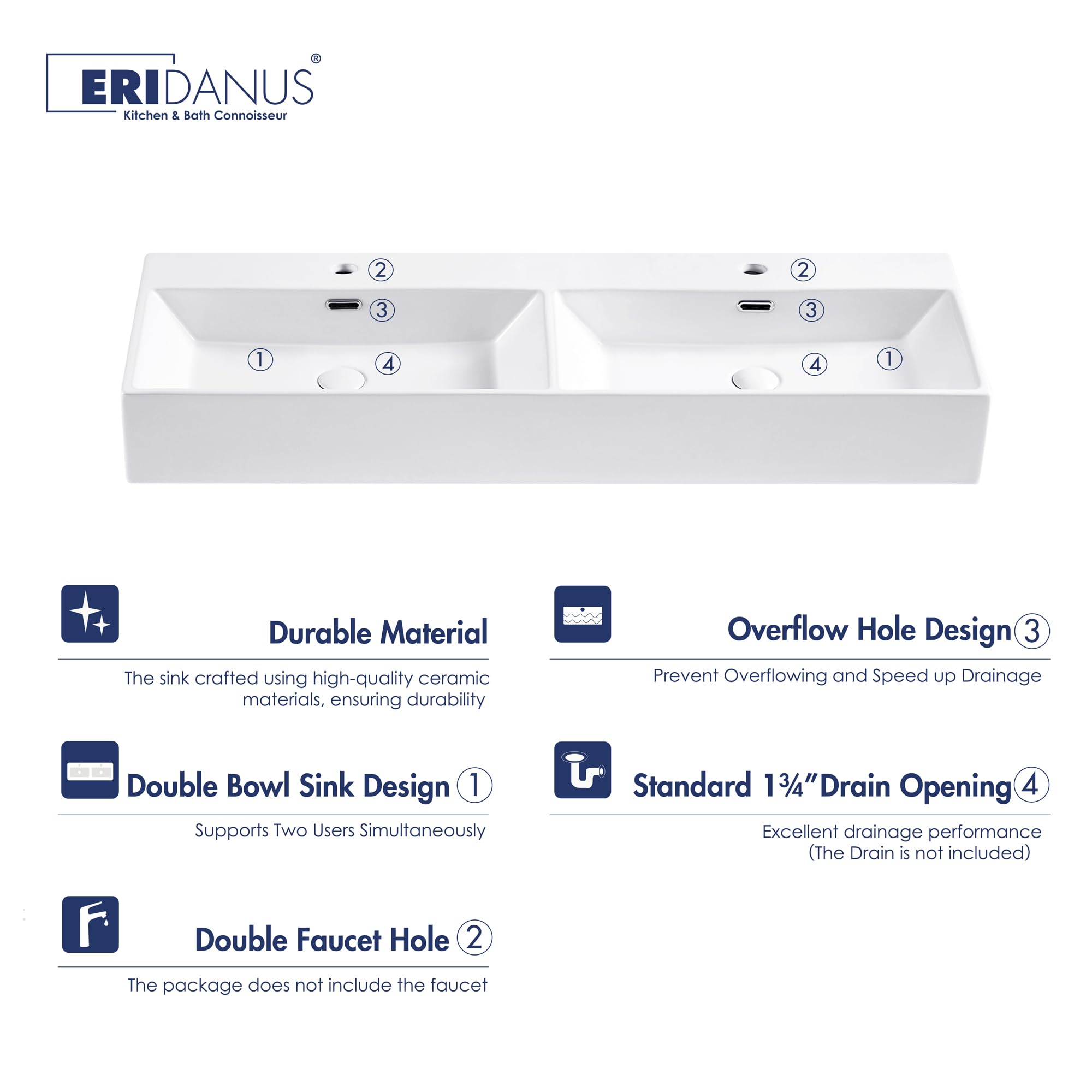 Snapklik.com : Bathroom Vessel Sinks 48" X 16.5", Premium Wall Mount Bathroom Vanity Vessel Sink ...