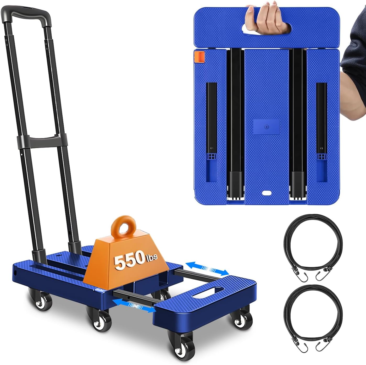 Tucorresi Carro de Mano Plegable,Carrito de Equipaje con Ruedas,El ...