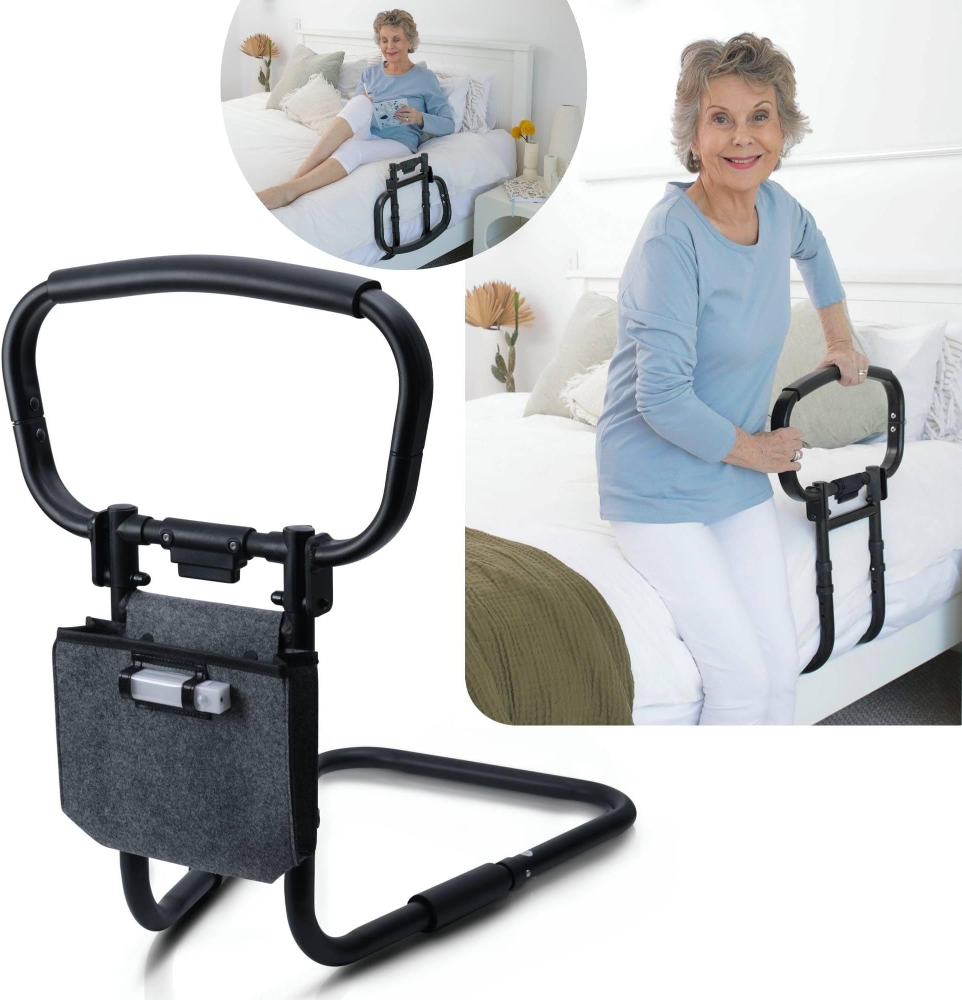Amazon.com: Sturdy Bed Rails for Elderly Adults Safety - Foldable ...