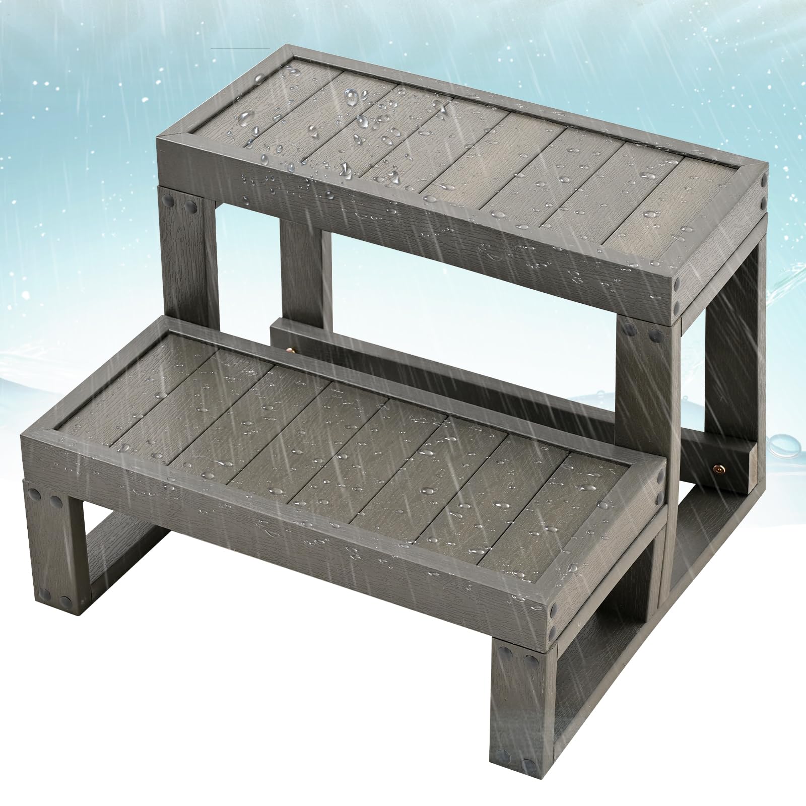 Amazon.com: Spa Hot Tub Steps, Glonerle 2 Step PVC Sturdy Hot Tub ...
