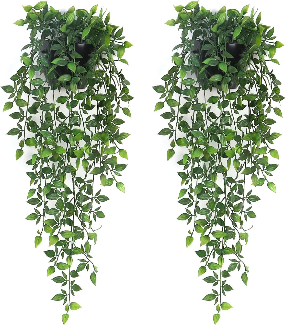 Artificial Hanging Plants - 2 Pack Fake Hanging Greenery Plant Hanging ...