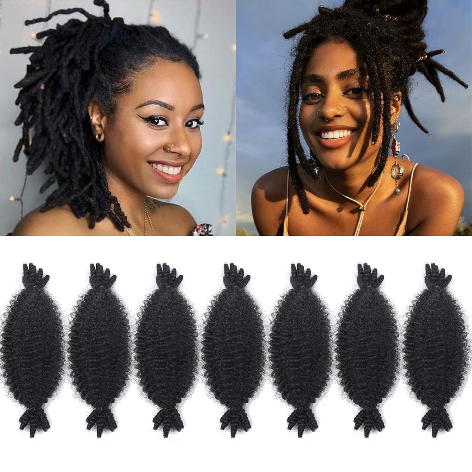 Amazon.com : 8 Inch 7 Packs Springy Afro Twist Hair Marley Twist ...