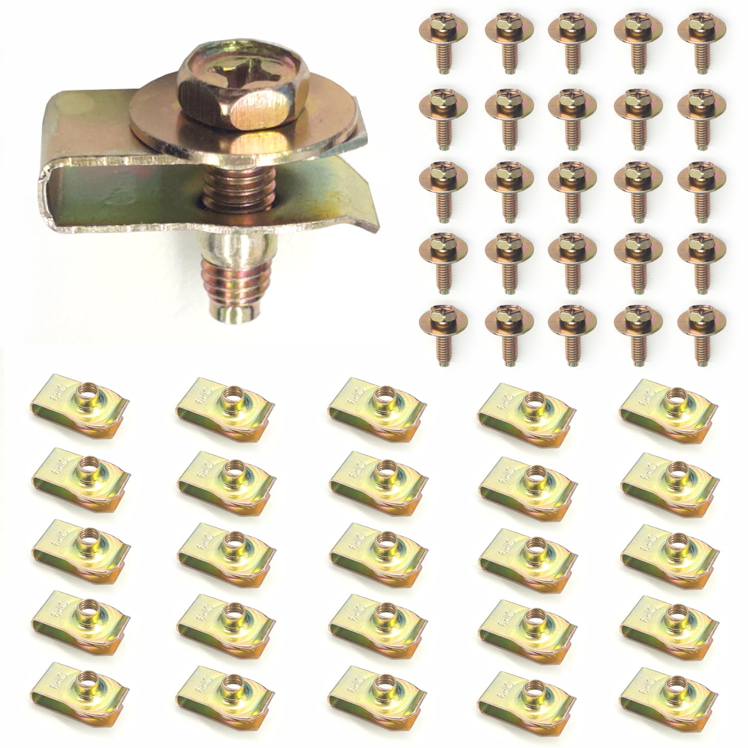 Amazon.com: Dade 25 Sets M6 Automotive U-Nut Clips, Car Body Bolts and ...