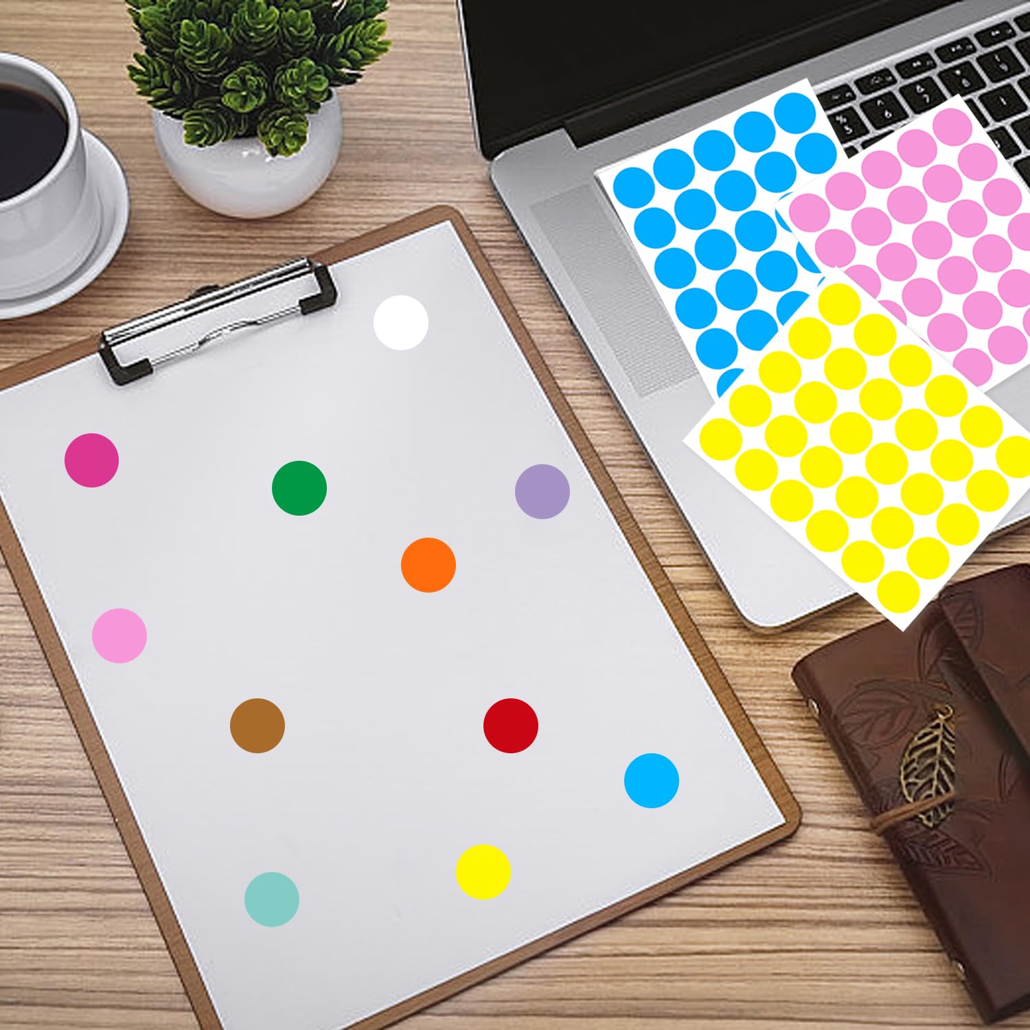 Snapklik.com : Yeachlaing 0.75 Inch Removable Color Code Dot Sticker ...
