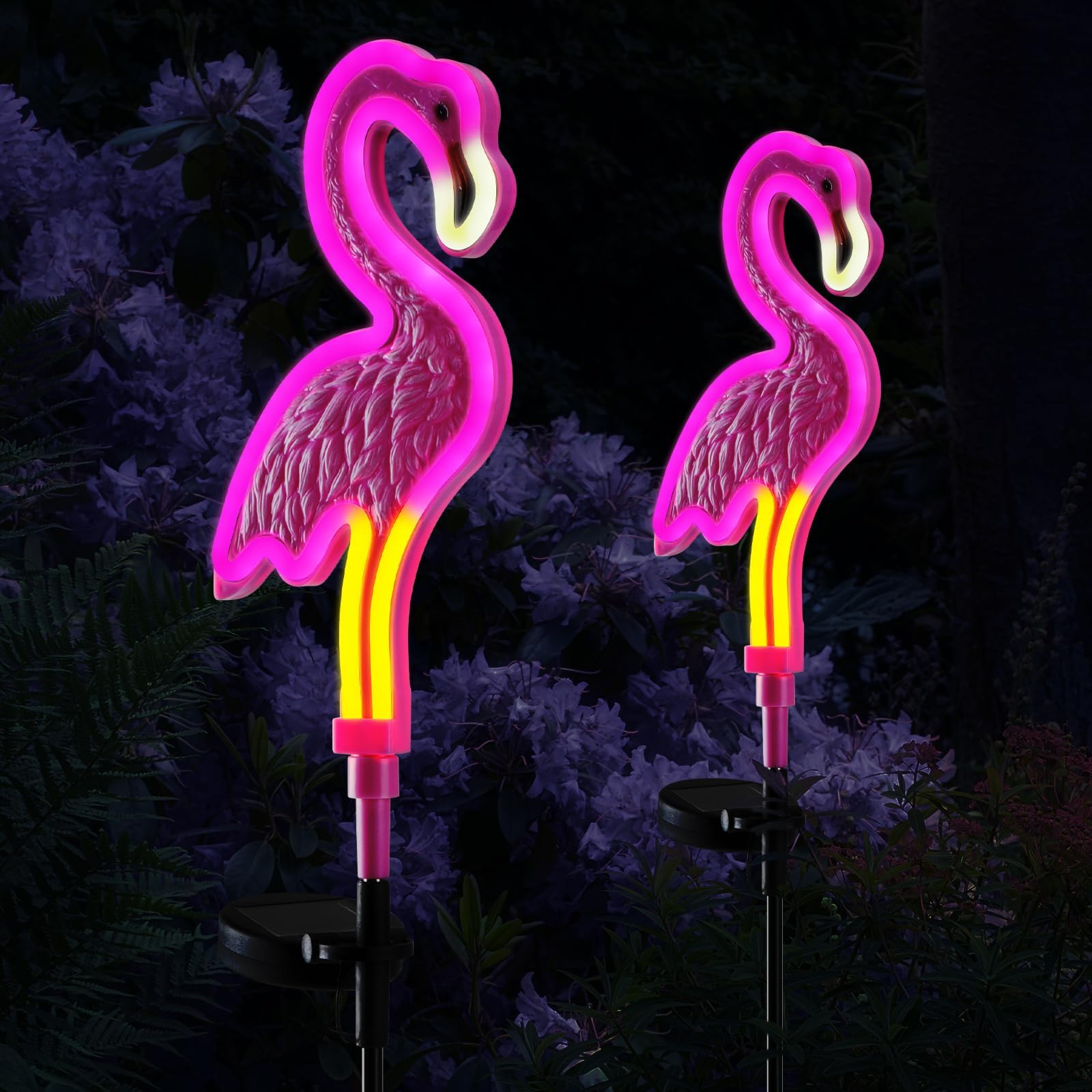 Amazon.com : Retisee 6 Pcs Flamingo Solar Stake Lights Pink Flamingo ...