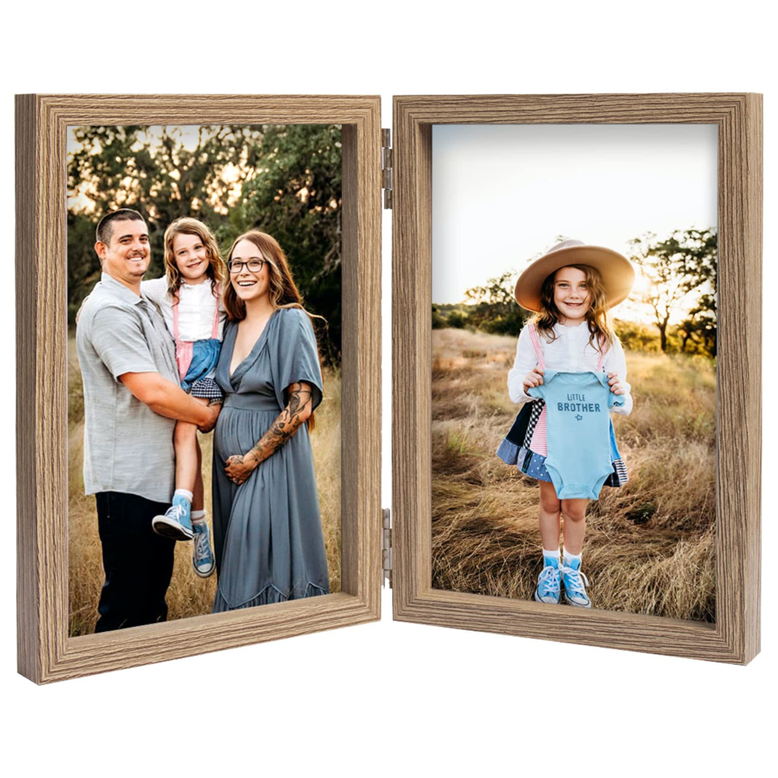 Amazon.com - AVEAX Double 4x6 Picture Frame Hinged Folding Photo Frame ...