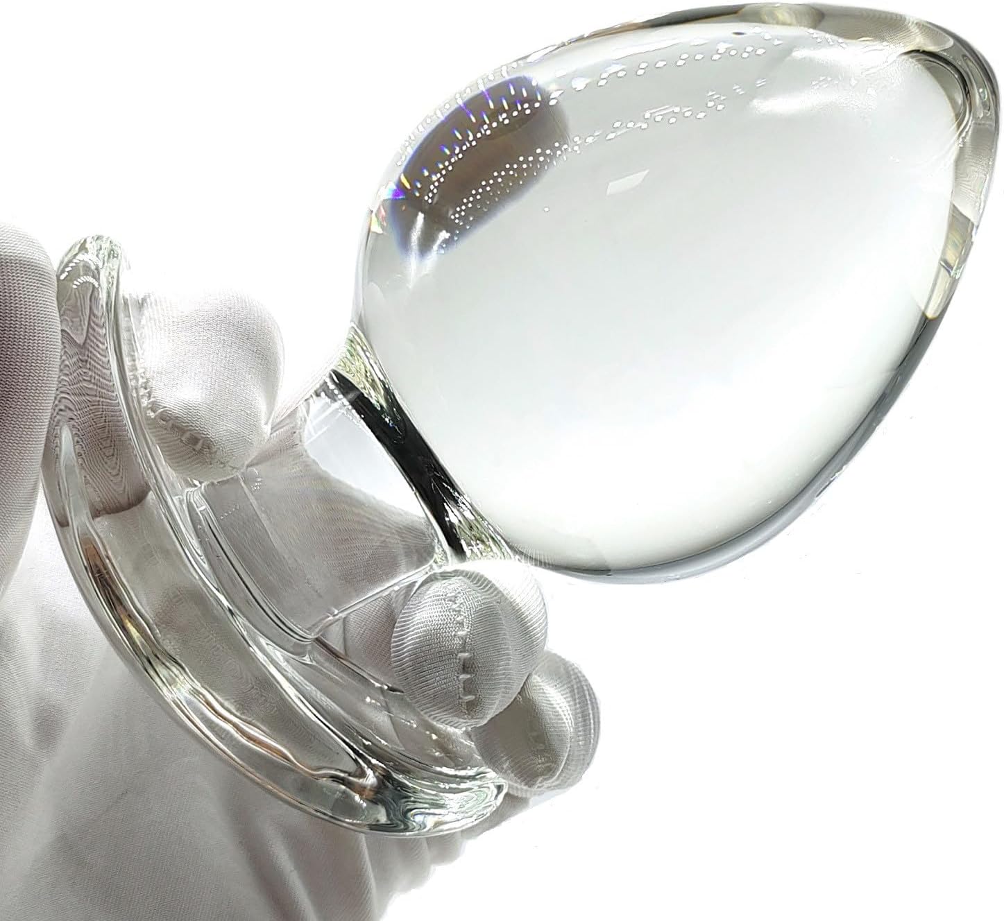 Amazon.com: Large Glass Anal Plug Mushroom Shape Transparent Crystal ...
