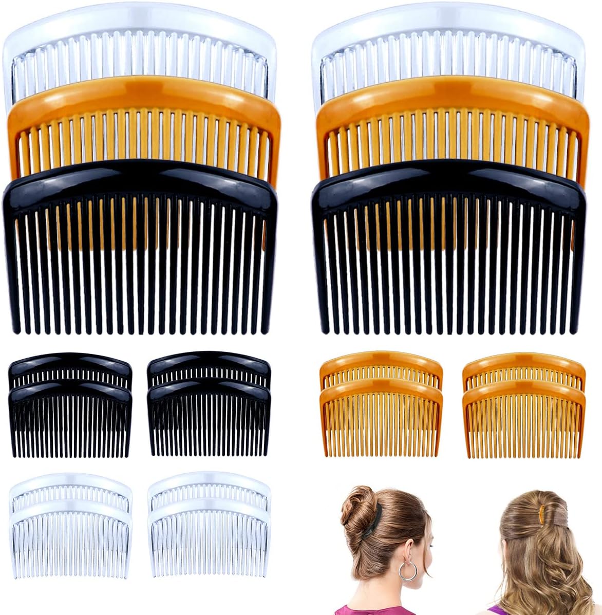 Amazon.com : 18 Pieces French Side Hair Comb Set Plastic Side Comb Hair ...
