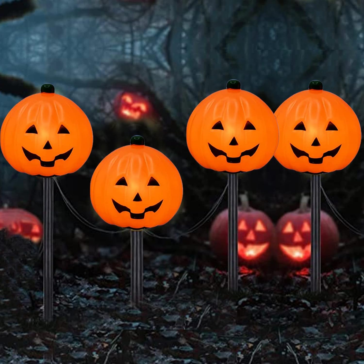 Amazon.com : Supernoor Halloween Pumpkin Pathway Lights Outdoor 7Ft ...