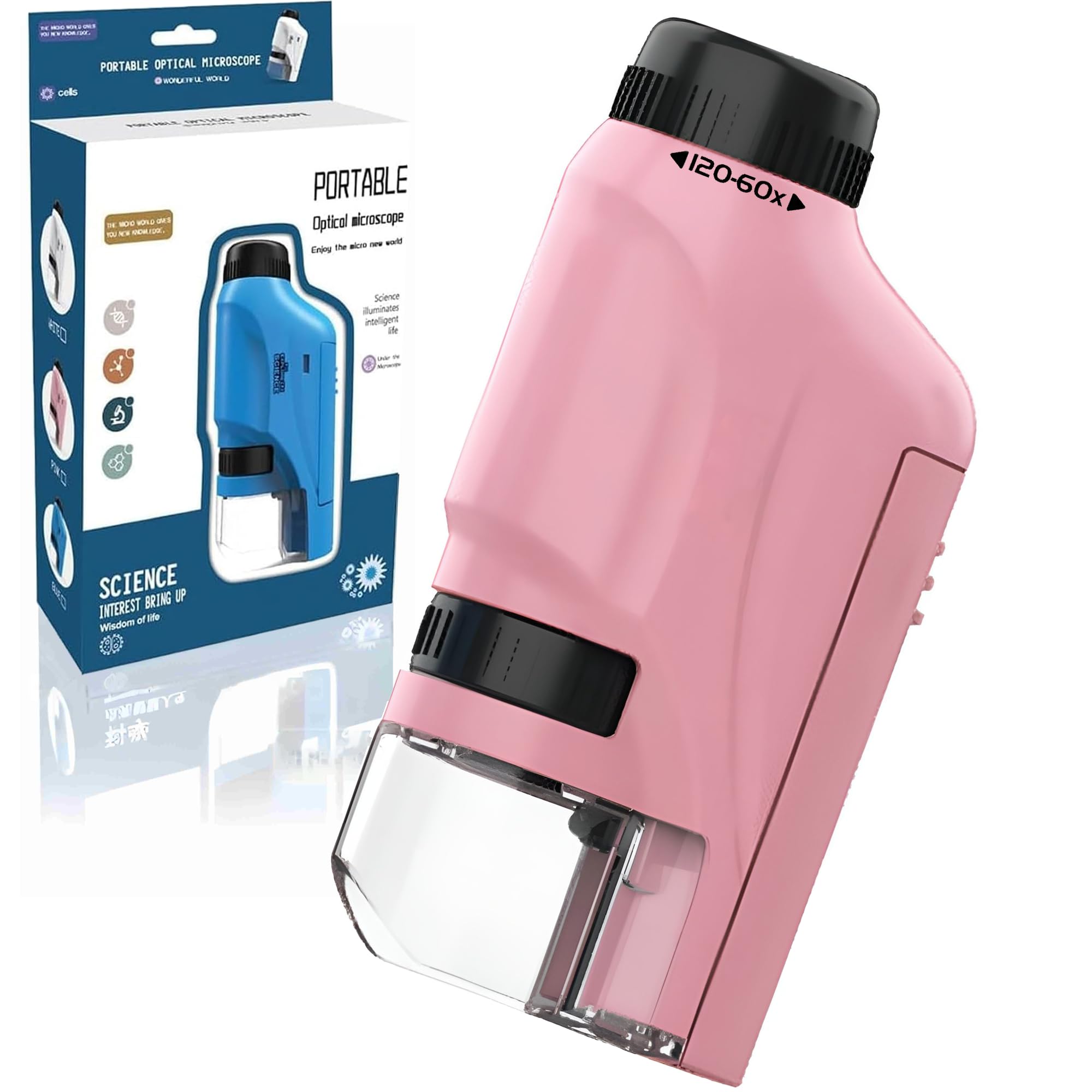 Amazon.com: Mini Microscope for Kids Outdoor Portable Pocket Microscope ...