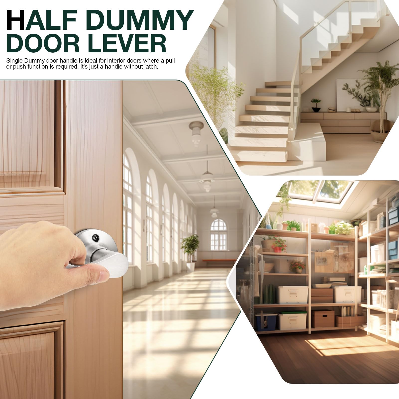 Snapklik.com : 4 Pack Single Dummy Door Levers Left Handed Brushed ...