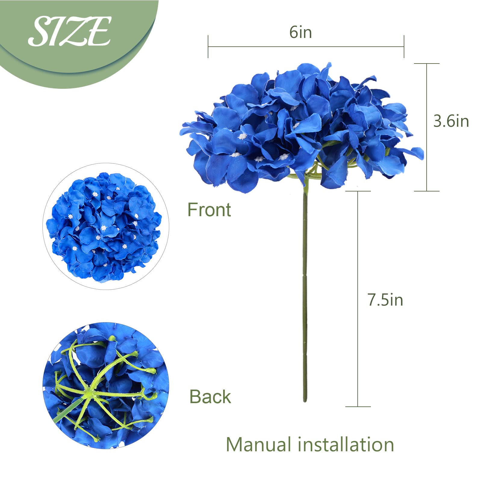Snapklik.com : Auihiay 26 PCS Royal Blue Hydrangea Artificial Flowers ...