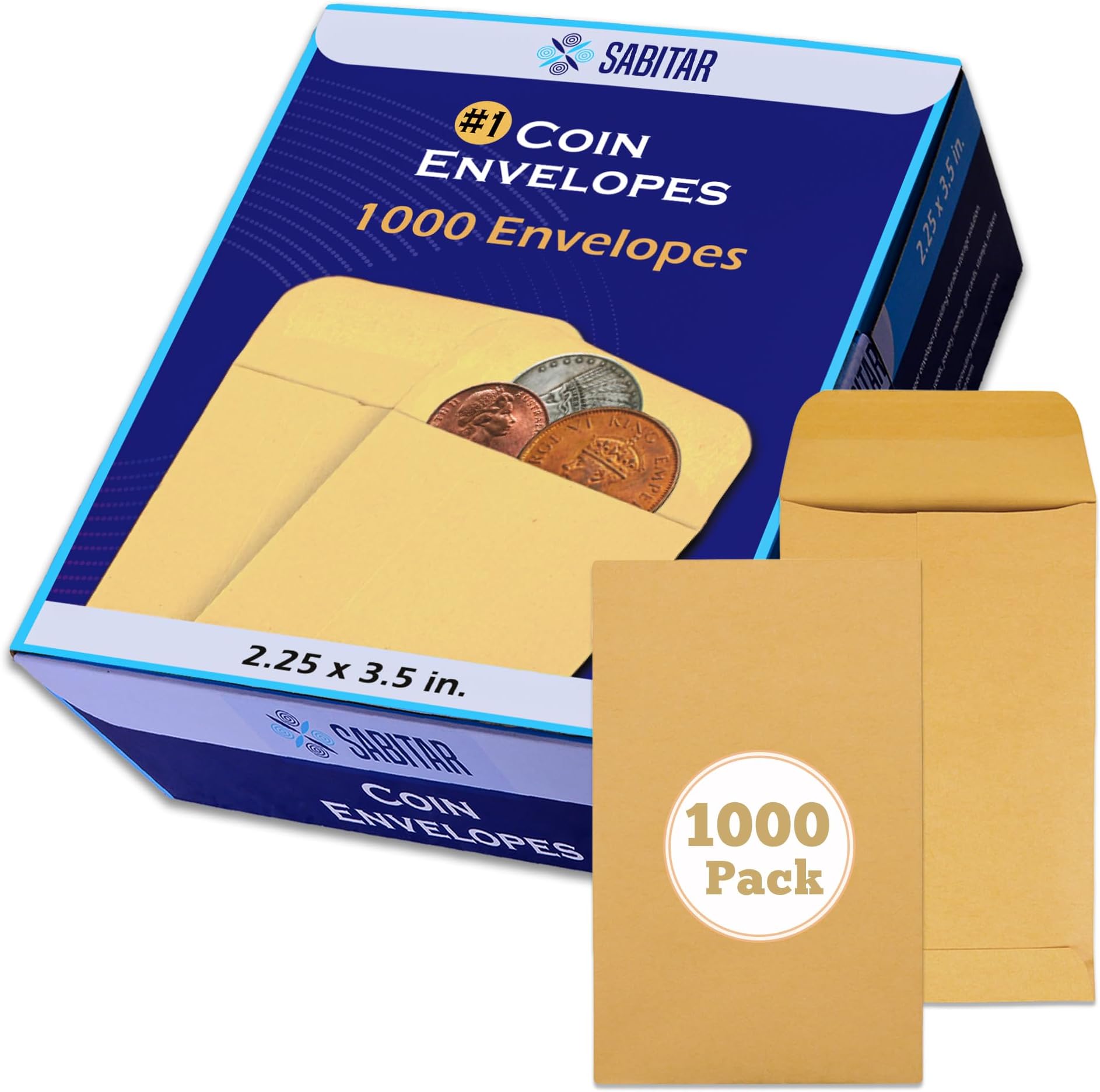 Amazon.com : Officeva #1 500 Pcs Small Coin Envelopes 2.25" x 3.5" with ...