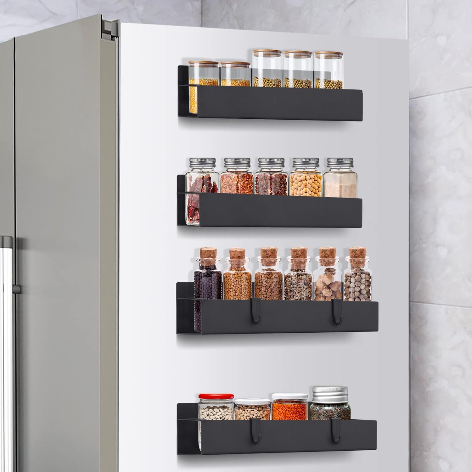 Amazon.com - AMIYUAN 4 Pack Fridge Magnetic Spice Racks for ...