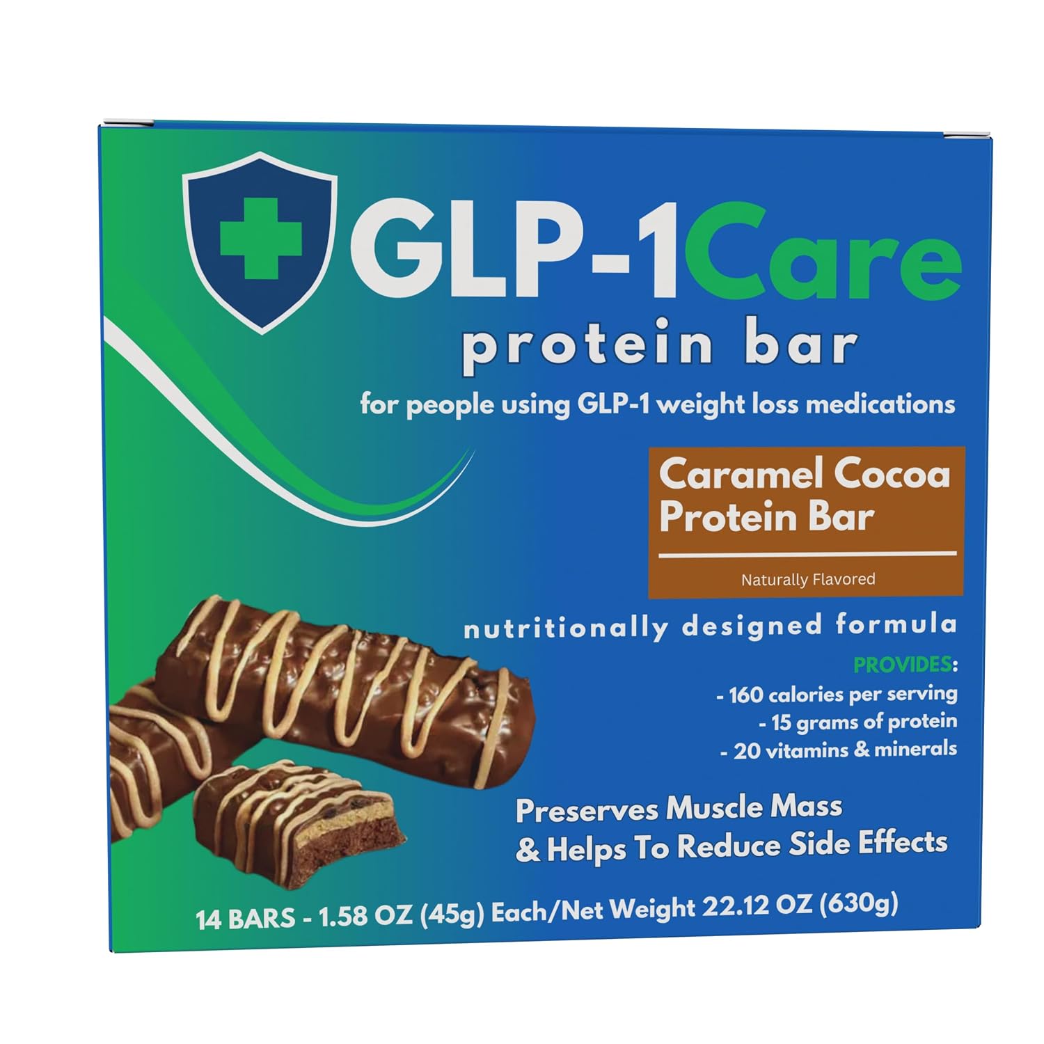Amazon.com : GLP-1Care Caramel Cocoa Protein Bars, High Protein, Low ...
