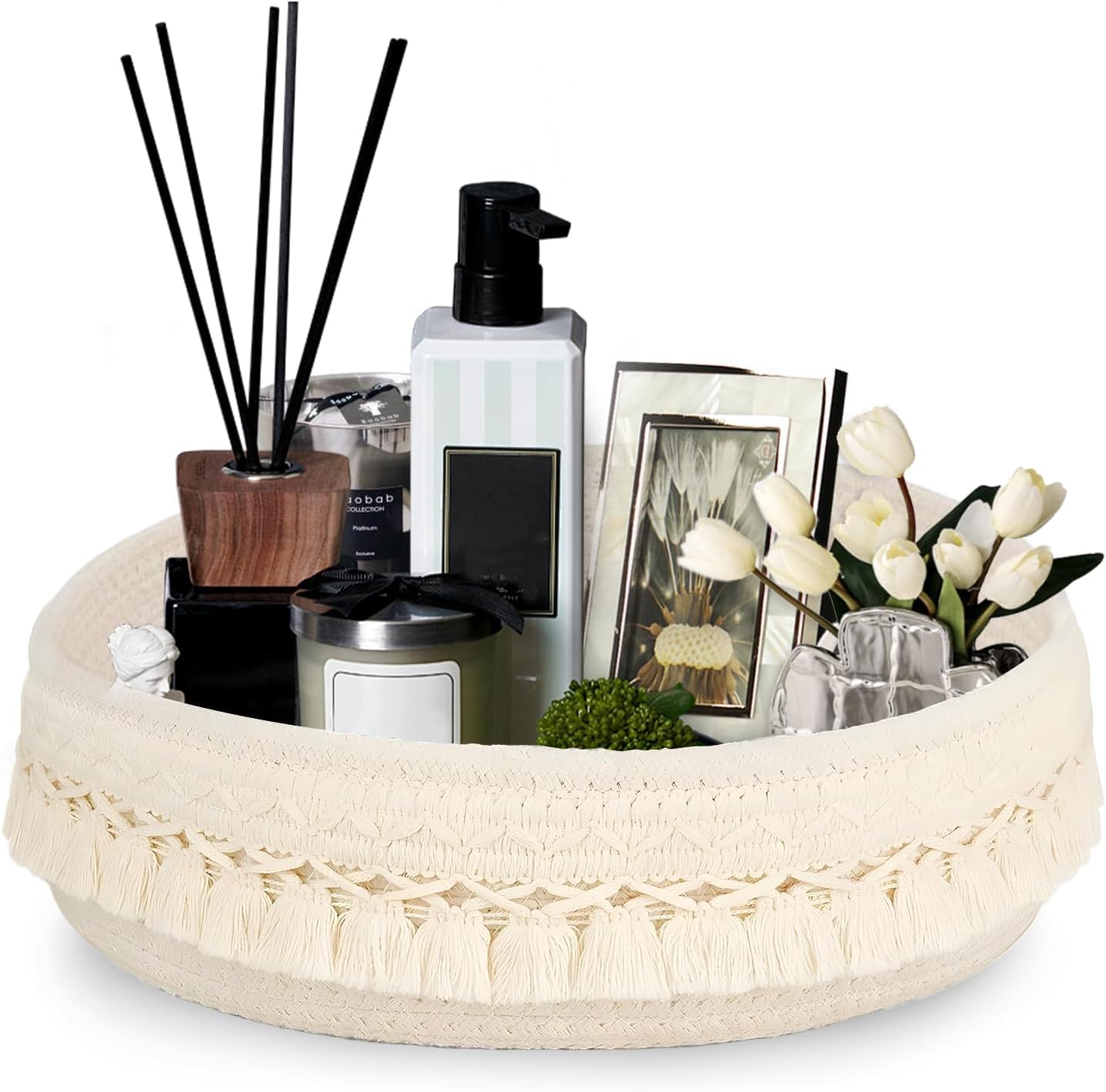 Amazon.com: Makeup Perfume Holder Organizer Macrame Decorative Woven ...