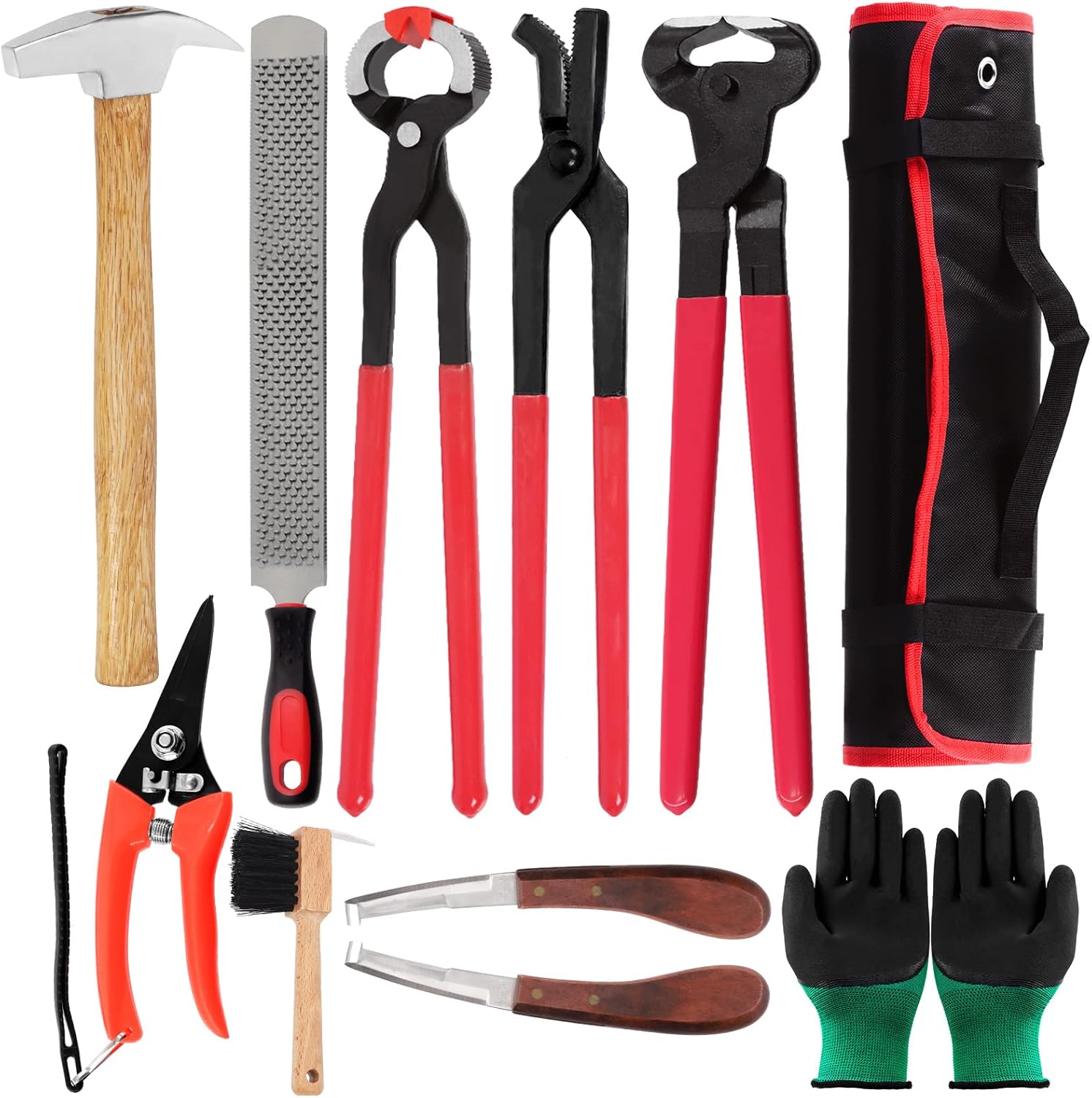 Amazon.com : Keadic 10Pcs Farrier Hoof Tool Kit with Roll Pack Includes ...