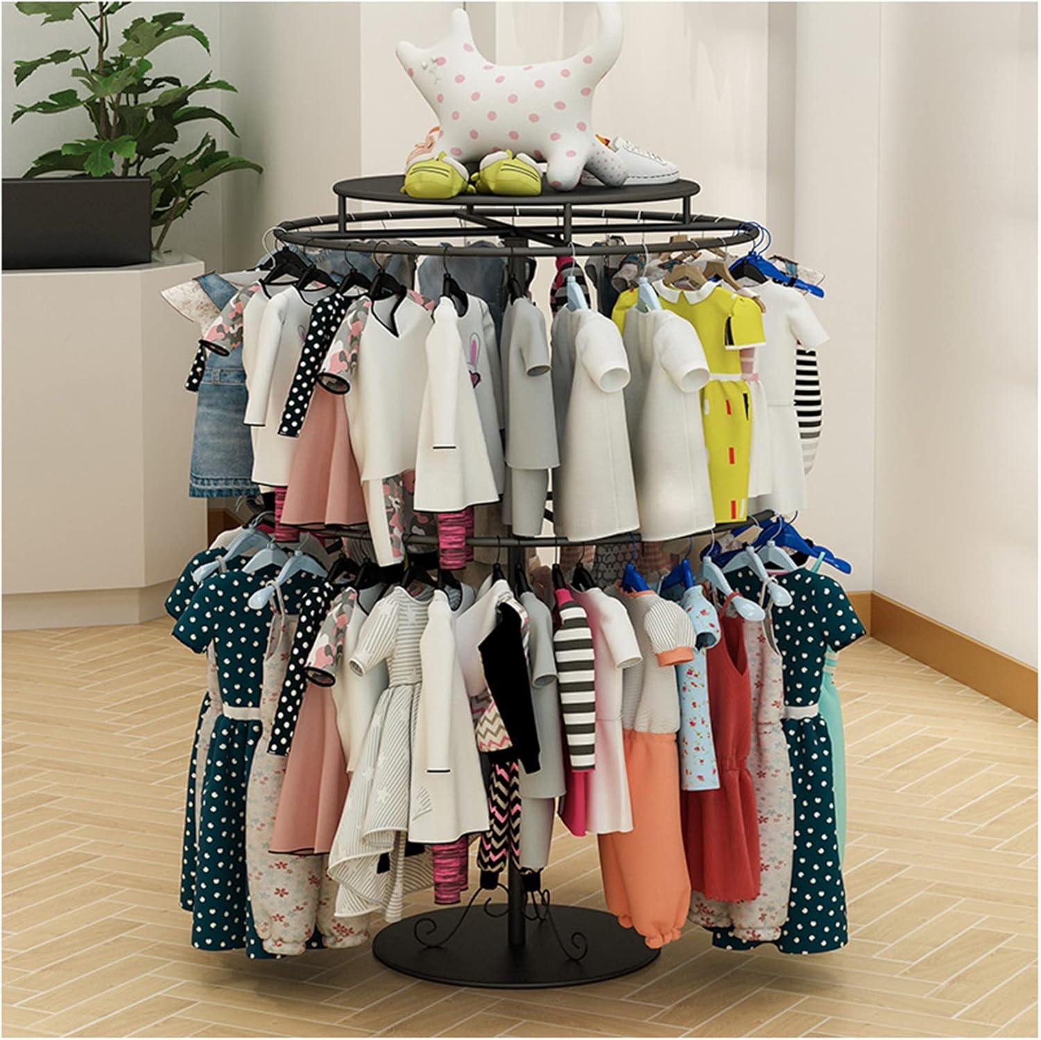 Amazon.com: AMSXNOO Round Clothes Rack, Childrens Clothing Display ...