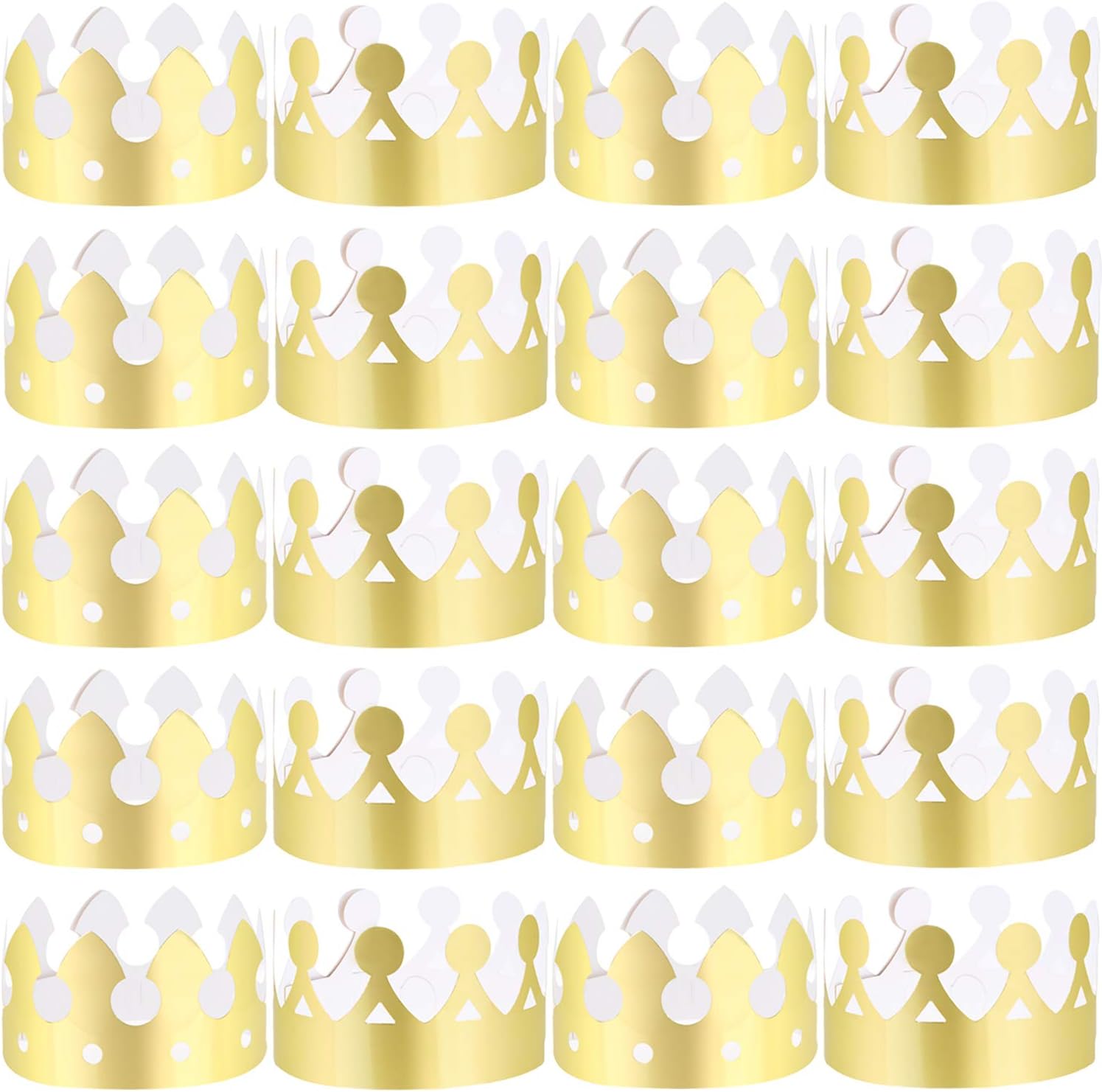 Amazon.com: 100 Pieces Paper Crowns Gold Birthday New Year Crowns Party ...