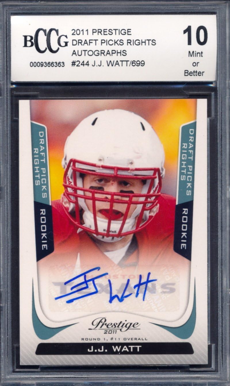 Amazon.com: 2011 Prestige #244 Draft Rights Autographs /699 JJ Watt ...