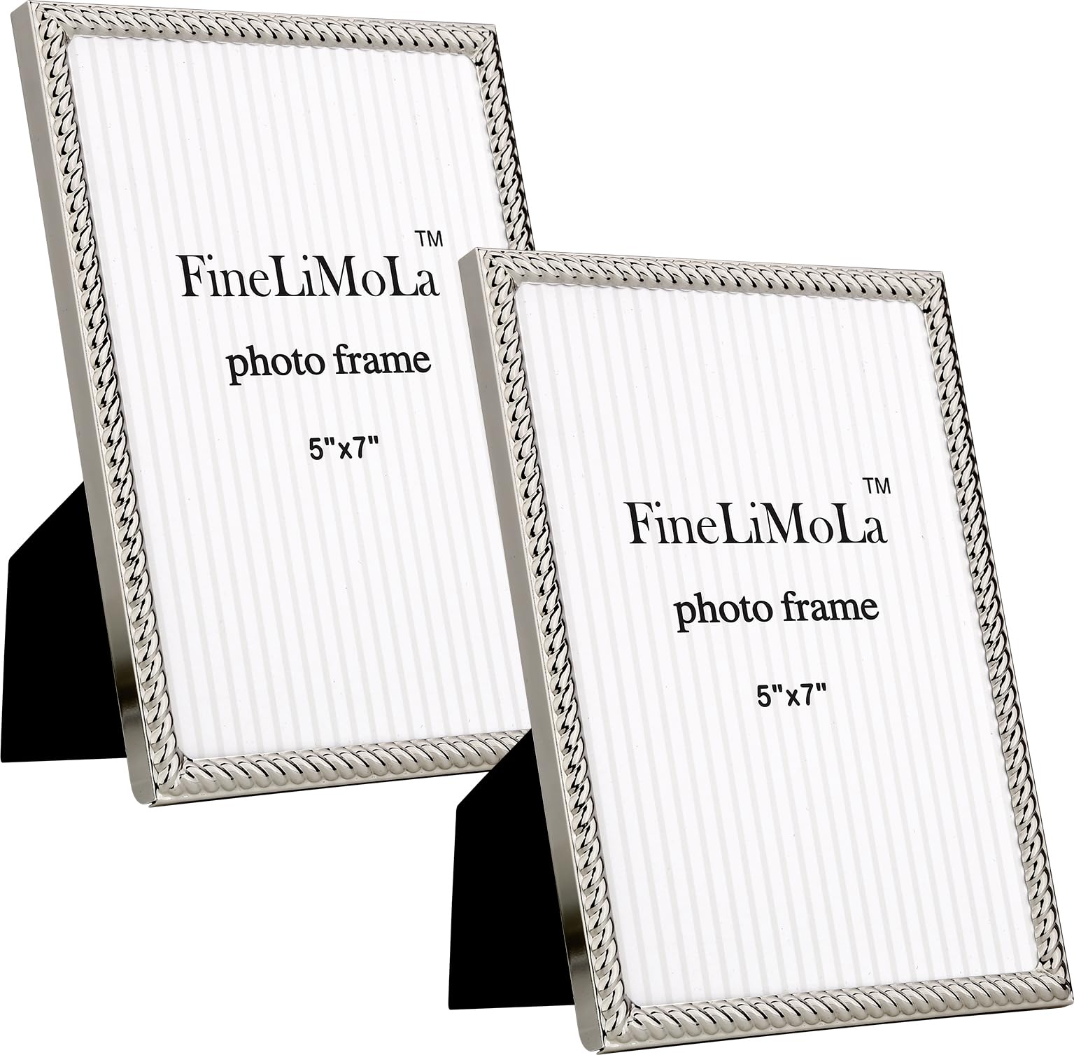 Amazon.com - FineLiMoLa 5x7'' Silver Rope Design Metal Picture Frames 2 ...