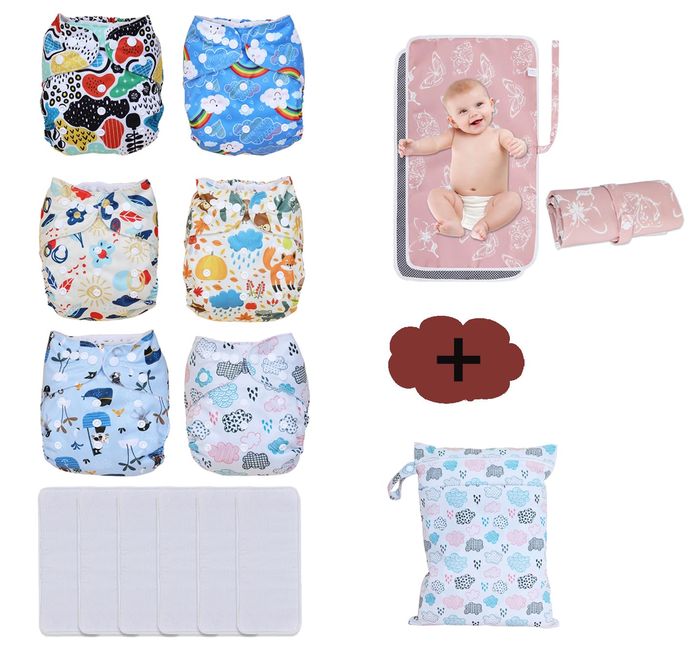 Amazon.com : TDIAPERS Cloth Diapers for Babies, Cloth Diaper Inserts in ...